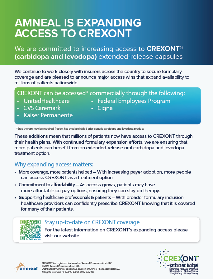 CREXONT® (carbidopa and levodopa) extended-release capsules | Resources